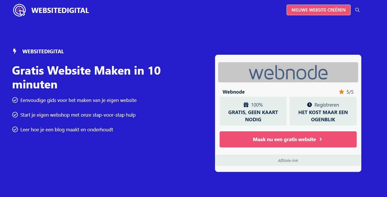 Gratis Website Maken in 10 Minuten - WebsiteDigital